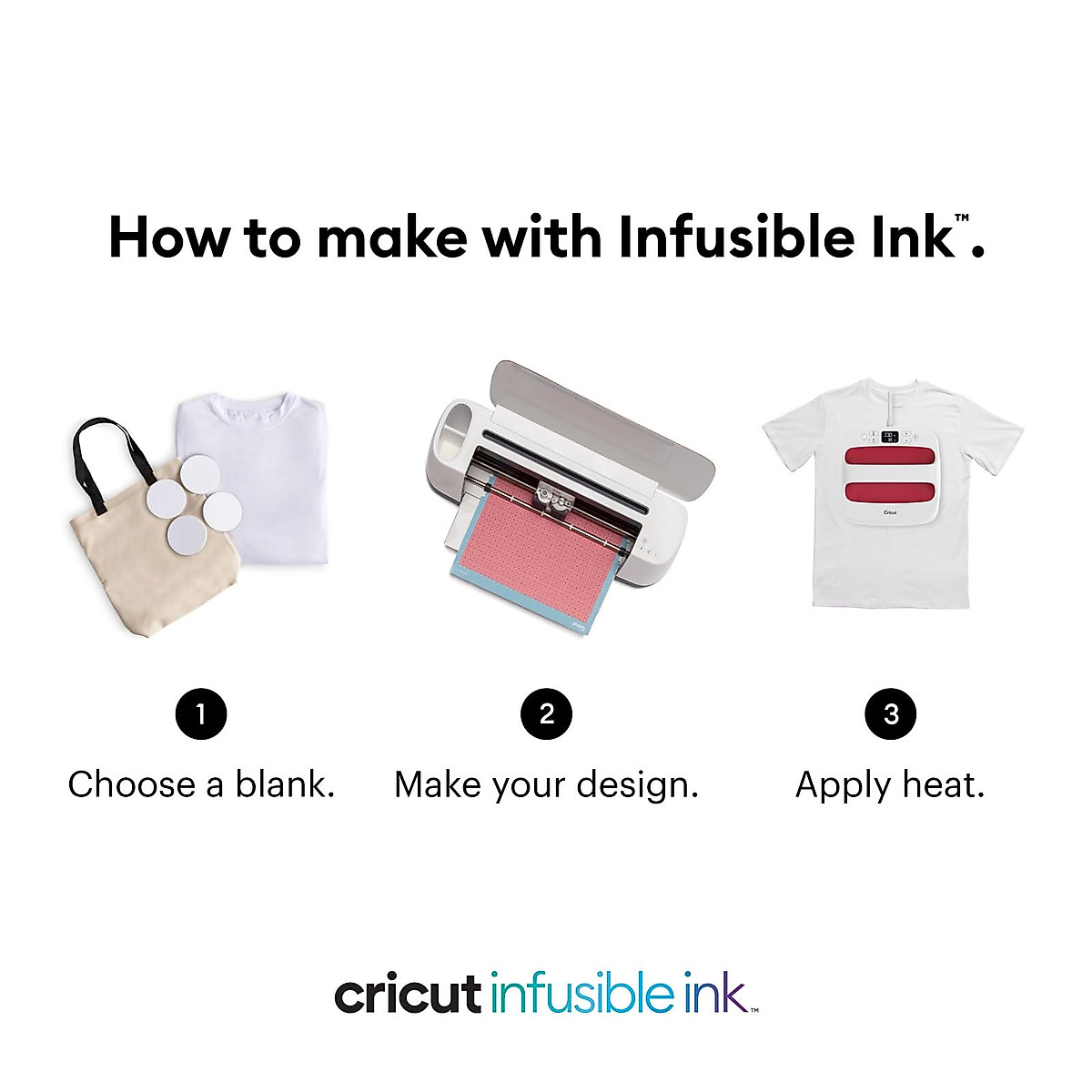 Cricut Men's T-Shirt Blank, Crew Neck, Small Infusible Ink, White