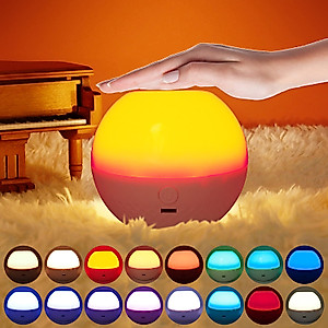 PUHPIG Night Light for Kids,Baby Bedside lamp Rechargeable LED Nursery Night Lights Bedroom Breastfeeding Light with Touch Sensor and Remote Control Portable Ambient Light for Home Décor,Kids Room