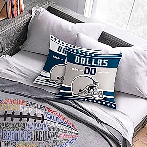 LEMOISTARS Dallas Throw Pillow Cover Custom Size, Name and Number Double-Sided Printing Dallas Football Gift for Men Women Decor for Bedroom Living Room