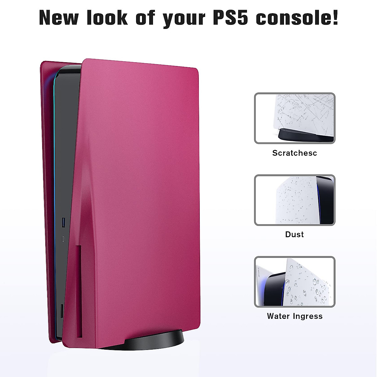 BSOON PS5 Accessories Faceplate, Hard Shockproof Playstation 5 Face Plate Shell Skin Case, ABS Anti-Scratch Dustproof PS5 Gaming Console Cover Replacement Accessories for PS5 Disc Edition