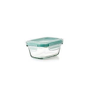OXO Good Grips Smart Seal Leakproof Glass Food Storage Container Set,Clear,8 Piece Rectangle