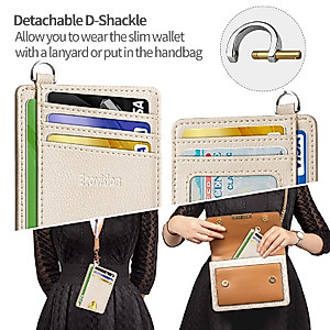 EcoVision Slim Minimalist Front Pocket Wallet, RFID Blocking Credit Card Holder Wallet with Detachable D-Shackle for Men Women
