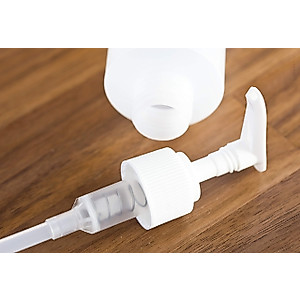 JUVITUS 4 oz / 120 ml Clear Natural Refillable Plastic Squeeze Bottle with White Lotion Pump Dispenser (12 Pack) + Labels