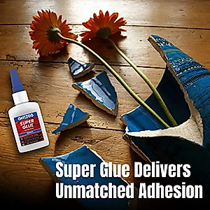 Super Glue 85g (42.5g × 2) SuperGlue All Purpose with Anti Clog Cap, 100 Pcs Gloves and Microtips 3 Oz Pack of 2 (1.5 x 2)