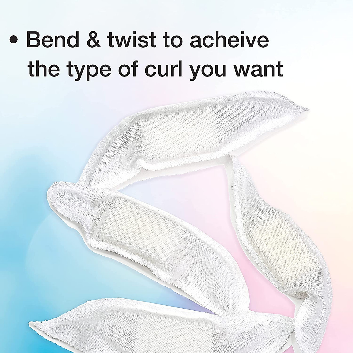 Conair Fabric Hair Curlers to Sleep In, Soft Hair Rollers for Natural Curls, Assorted color, 24 Pack