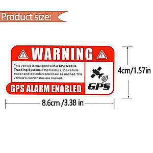 HMDZMR Anti-Theft GPS Tracking Sticker Set, Car Vehicle Stickers with GPS Tracking Warning, Self Adhesive Car Decals for Bicycle Car Truck Trailer Vehicle Safety Bumper (6Pcs)