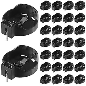 Coliao 30pcs CR2032 Battery Holder, Coin Cell Button Battery Holder Case, Coin Cell Holder CR2032 with 2 Pin Mounting