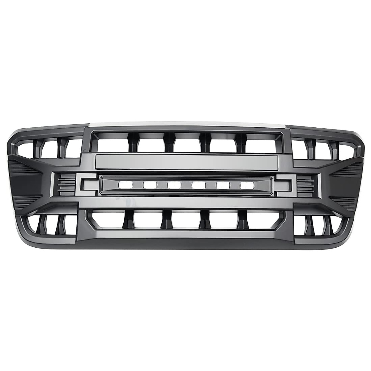 MEGAIE Front Grill Replacement for F150 2004-2008, Matte Black Front Bumper Grille w/Off-Road Lights