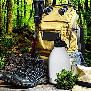 Kerilyn 87oz Vacuum Insulated Jug, 2/3 Gallon Stainless Steel Water Bottle with Straw, 2 Lids, Leak-Proof and Sweat-Proof, Double Walled, Keeps Drinks Hot&Cold for Hours, Great for Travel, White