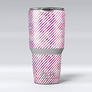 Design Skinz Slanted White Lines Over Multicolored Clouds - Skin Decal Vinyl Wrap Kit Compatible with The Yeti Rambler Cooler Tumbler Cups