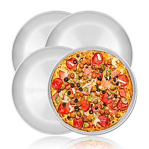 TESEAM 4 Pack Stainless Steel Plates 8 Inch， Durable Camping Dishes for Meat Steck Beef Hot Dog Oven Baking