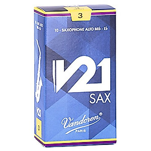 Vandoren SR813 Alto Saxophone V21 Reeds Strength 3; Box of 10