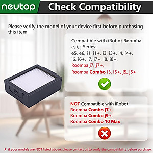 Neutop Replacement Filters Compatible with iRobot Roomba e i & j Series E5 E6 i1 i1+ i3 i3+ i4 i4+ i6 i6+ i7 i7+ i8 i8+ j7 j7+ and Combo j5 j5+ i5 i5+ Plus Robot Vacuums, 6-pack