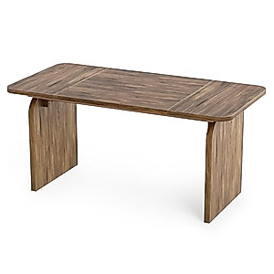 LITTLE TREE 63-Inch Office Desk, Large Computer Desk, Spacious Desktop, Wood Retro Crafting Executive Desk, Study Writing Desk Workstation for Home Office