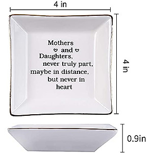Ueerdand Gift for Mom from Daughter, Mother's Day, Christmas, Thanksgiving, Birthday Gift for Mother and Daughter Ceramic Ring Dish Decorative Jewelry Tray