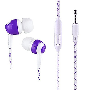 schicj133mm Luminous Earphones,Glow in The Dark Luminous 3.5mm Wired in-Ear High Performance Mic Sports Headphones Easy to Use Purple