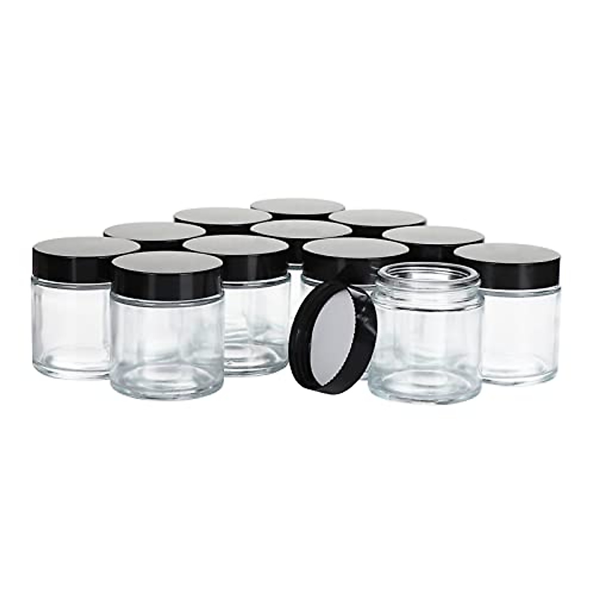 Hoa Kinh 4Ounce Glass Jars with Lids, 12 Pack Mini Round Set Glass Jars Canning Storage Jars Containers for Storing Lotions, Powders, and Ointments