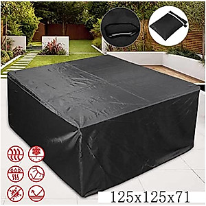 AMSAMOTION Garden Furniture Covers, Garden Table Cover Protective Cover Garden Outdoor Furniture Set Cover Oxford Waterproof, Windproof, Anti-UV 49"x49"x29