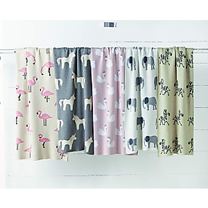 Mud Pie Soft Cotton Nursery Decor Unicorn Blanket, Grey