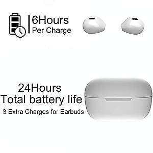 eleror Invisible Wireless Blue Tooth Earbuds Mini Earpiece Small Ear Buds Semi in-Ear Headphone Touch Control for Work, Home, Music, Audiobooks and Podcasts(Ivory)