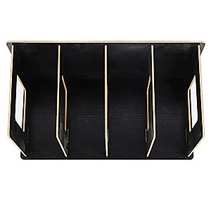 Yosoo Desktop Bookshelf, Wooden DIY Desktop Bookshelf Rack Books DVD Storage Magazine Holder for Students Kids Adult(Black)