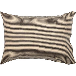 VHC Brands Sawyer Mill Ticking Stripe Pillowcase, Charcoal Gray, 21x30, Set of 2