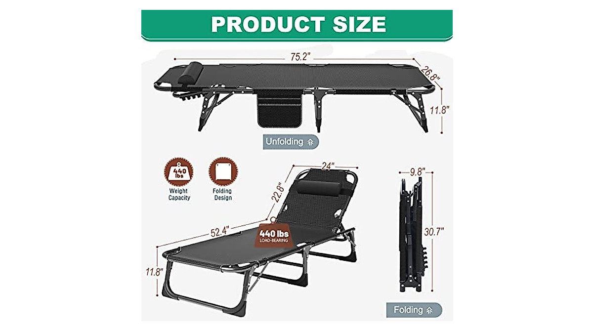 Adjustable Camping Cot with Reclining Chairs for Outdoor Relaxation