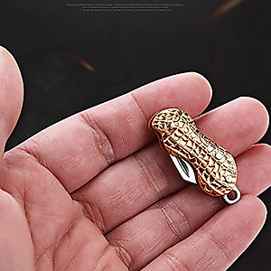 Magik 2-4 Pcs Mini Portable Folding Knife Peanut Shape Necklace Stainless Steel EDC (4 Pack)