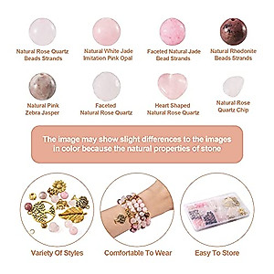 Mega Pet Gemstone Bracelet Making Kit Natural Gemstone Beads with Alloy Beads Alloy Pendants Jump Rings Elastic Thread for DIY Bracelet Jewelry Making