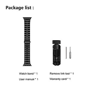 LDFAS Compatible for Apple Watch Band 49mm 45mm 44mm, Titanium Metal Watch Bands with Enhanced Durability Version Compatible for Apple Watch Ultra/SE, Apple Watch Series 8/7 Band, Black