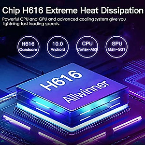 Android 10.0 TV Box 2GB RAM 16GB ROM with H616 Chip Quad-core Android TV Box Supports 2.4GHzWiFi/100M LAN/6K 3D Ultra Clear/H.265 Decoding/USB2.0 Android Box Smart TV Boxes