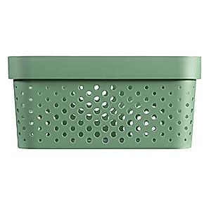 Curver Infinity Dots x4 Small Rectangular Storage Basket 4.5L - Green