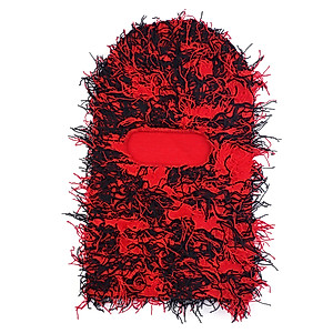 CISEI Balaclava Distressed Ski Mask - Knitting Distressed Winter Windproof Full Face Mask for Men Women Free Size (Red)