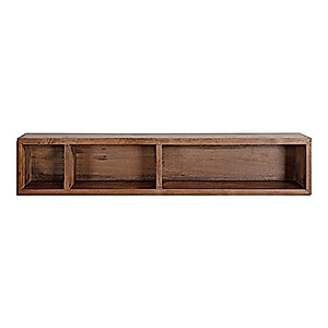 Kate and Laurel Hutton Pocket Shelf Wall Organizer, 26 x 5 x 4, Rustic Brown, Decorative Transitional Mail Holder with Storage