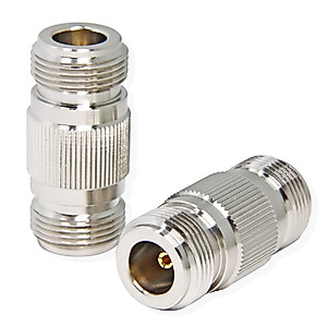 N Female to N Female, 2-Pack N Barrel Coupler Adapter, 50 Ohm Double Female Connector for Wilson Cell Booster, WiFi Antenna, CB Radio, Analyzer