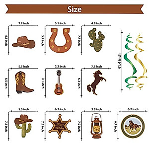 10PCS Western Cowboy Party Swirls Streamers - Western Theme Birthday ...