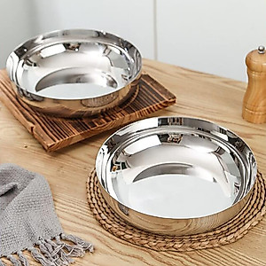 CALLARON Ramen Bowl Japanese Rice Bowls Stainless Steel Serving Bowl Korean Bibimbap Bowl Metal Rice Cereal Bowl Nesting Bowl for Soup Rice Ice Cream Snacks Cereal Stainless Mixing Bowls Cat Bowls