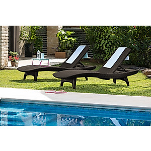 Keter 211045 Pacific Sun Lounger Set of 2, Brown