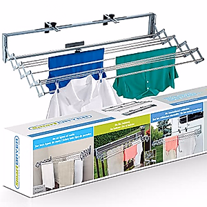 The Original Smartdryer RV Ladder Clothes Drying Rack, Outdoor Clothes Drying Rack, Wall Mounted Drying Racks for Laundry - Full Size Version - 46 Inch