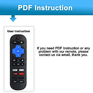 NSFKCED Remote Control Compatible with Roku Box Player 1 2 3 4 Express + Premiere +,Feature with 6 Buttons to Control for Samsung/LG Smart TV All in One (Programmable Remote with IR Learning Feature)