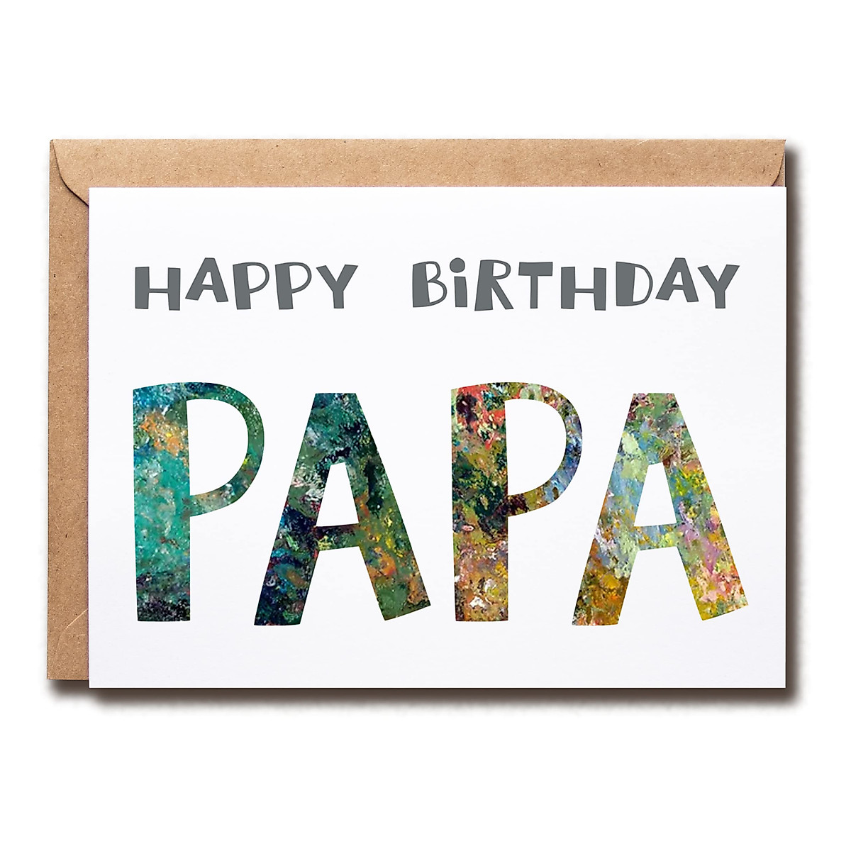 EruditeGifts Happy Birthday Papa, 5 x 7 Inch Card, Blank Inside for Your Message
