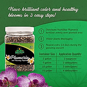 Nelson Plumeria Plant and All Flowering Tropicals Food Ferns Orchids Lilys In Ground Container Patio Grown Granular Fertilizer NutriStar 5-30-5 (2 lb)