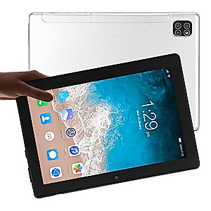 Honio Smart Tablet, Dual Camera 8800mAh Octa Core CPU WiFi Tablet 6GB+128GB Storage Reading (Silver)