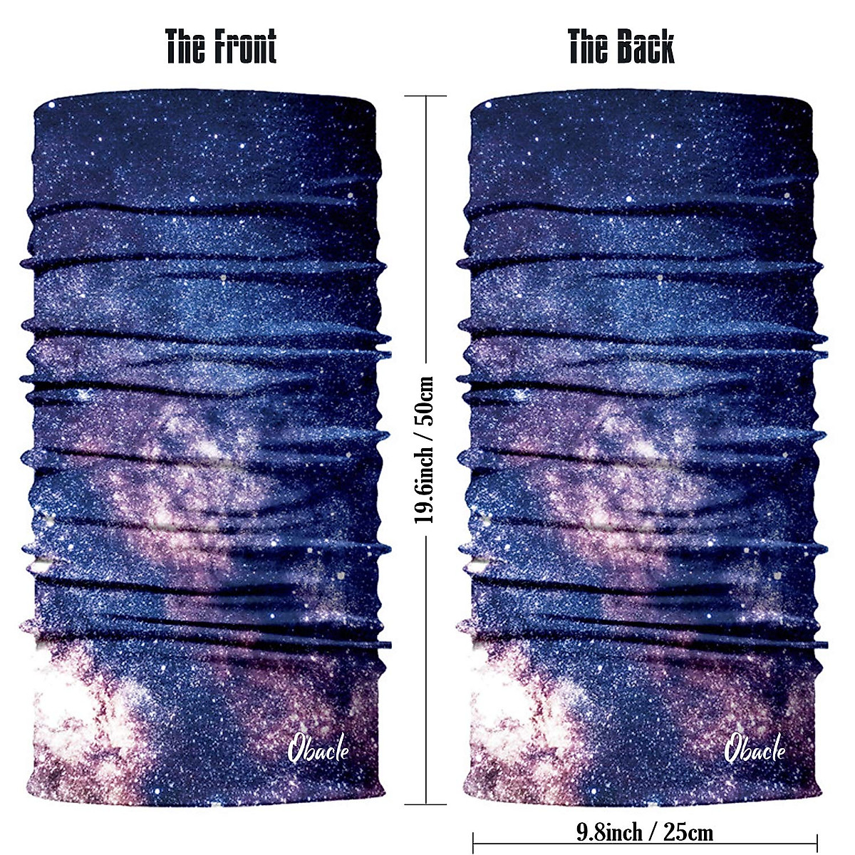 Obacle Seamless Bandana for Rave Face Mask Dust Wind UV Sun Protection Neck Gaiter Tube Mask Headwear for Women Men Festival Party Motorcycle Riding Fishing Outdoor (Starry Sky Light Purple Blue)