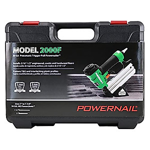 Powernail 2000F Pneumatic 20 Gauge Trigger Pull L-Cleat Nailer for Engineered and Hardwood Flooring