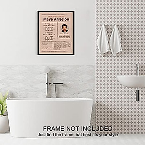 Motivational Poster Wall Art - Office Wall Art & Decor - Positive Quotes Wall Decor - Encouragement Gifts - Positive Sayings for Wall Decor - Inspirational Wall Art Maya Angelou Quote, 8x10" Unframed