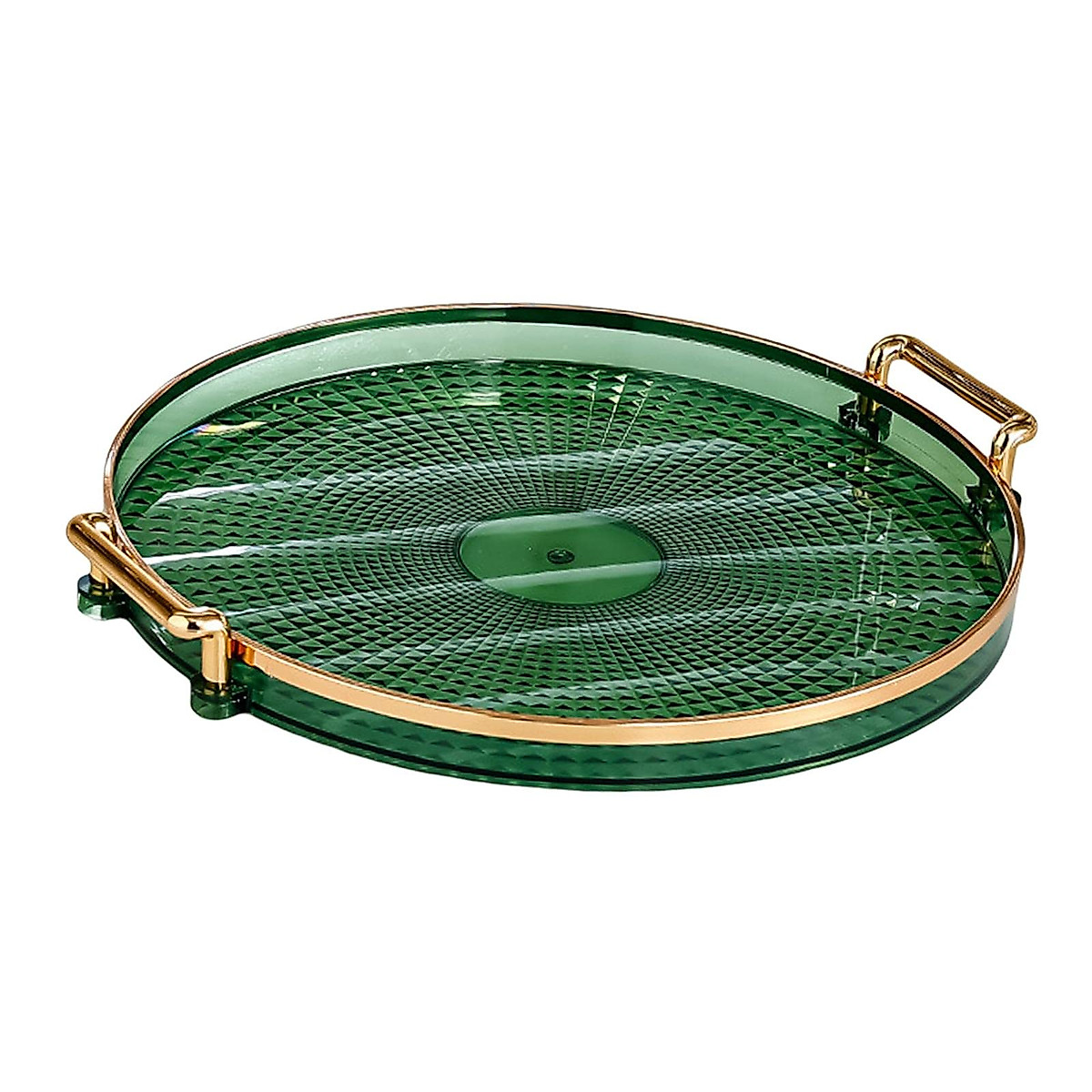 Multipurpose Serving Tray, Decorative Tray Vanity Tray Plate Food Tray for Desktop Living Room Kitchen Countertop Cabinet Bedroom, Green