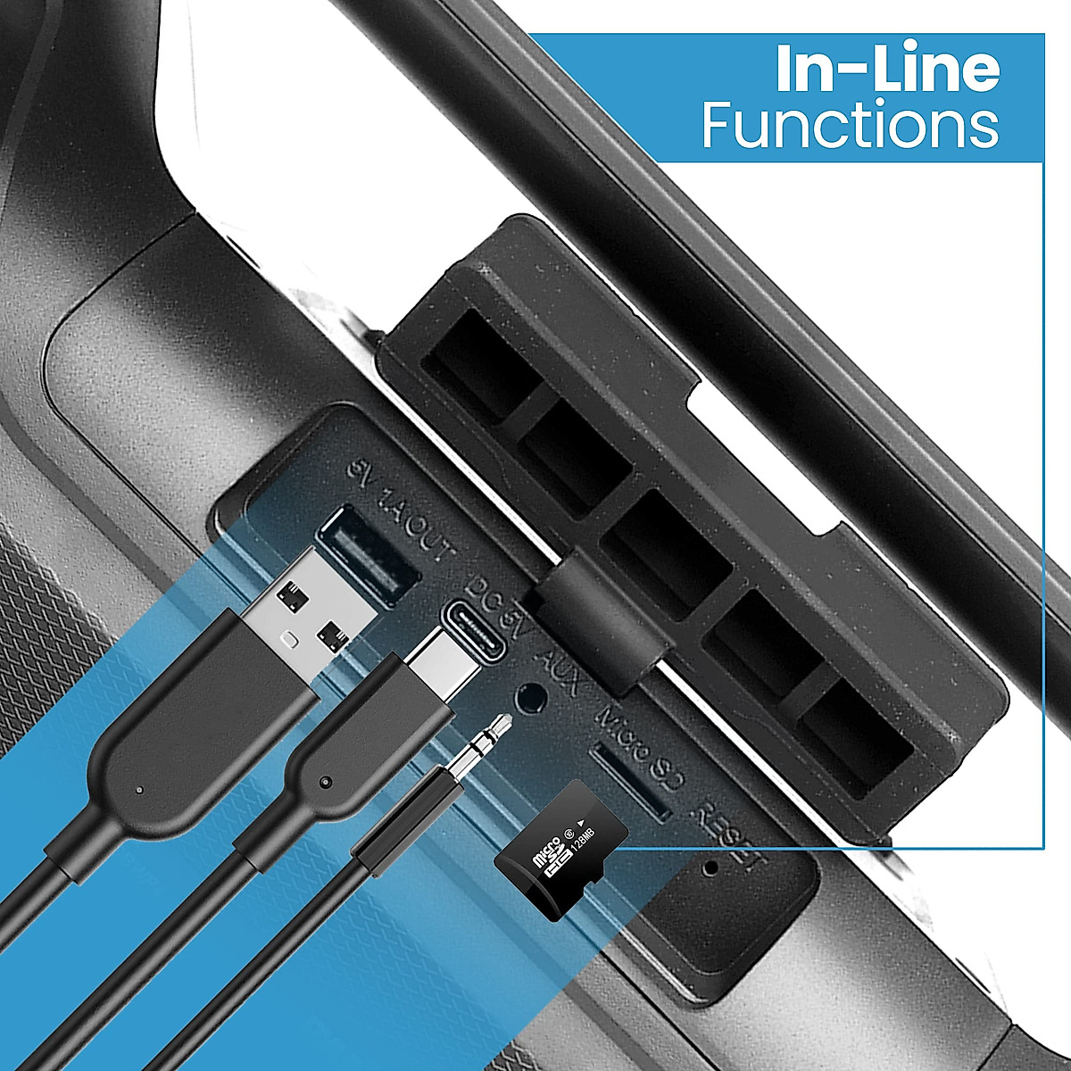 Pyle Wireless Portable Bluetooth Boombox Speaker - 40W 2Ch Waterproof Rechargeable Speaker Loud Stereo System w/ Google Assistant / Siri Voice Control, TWS Function, Micro SD, RGB Lights - PBMKRG155