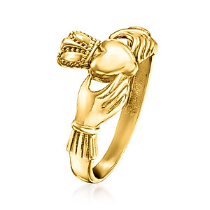 Ross-Simons 14kt Yellow Gold Claddagh Ring. Size 8