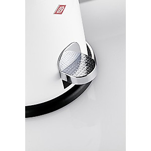 Wesco Single Master - German Designed - Small Step Trash Can, Powder Coated Ssteel, 2.4 Gallon / 9 L, White